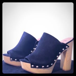 Zara | Shoes | Zara Black Suede Platform Clog | Poshmark